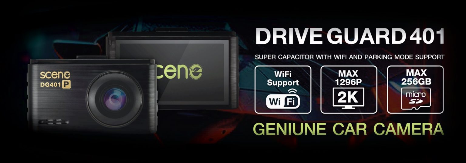 กล้องติดรถยนต์ Scene รุ่น Drive Guard 401 | 2K-1296P